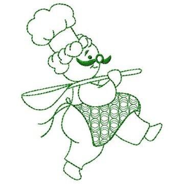 Italian chef-machine embroidery designs – Free embroidery designs