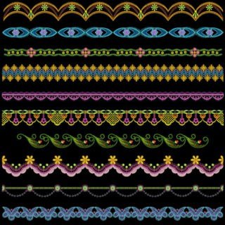 Borders 10 designs- machine embroidery - Free embroidery designs