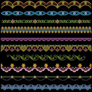 Borders 10 designs- machine embroidery - Free embroidery designs