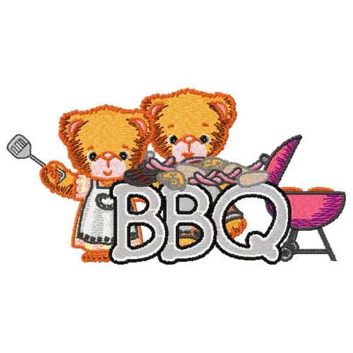 BBQ bears-machine emroidery design - Free embroidery designs