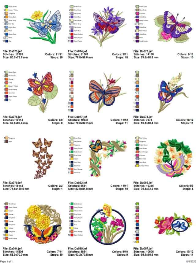 Embroidery designs with butterflies - Free embroidery designs