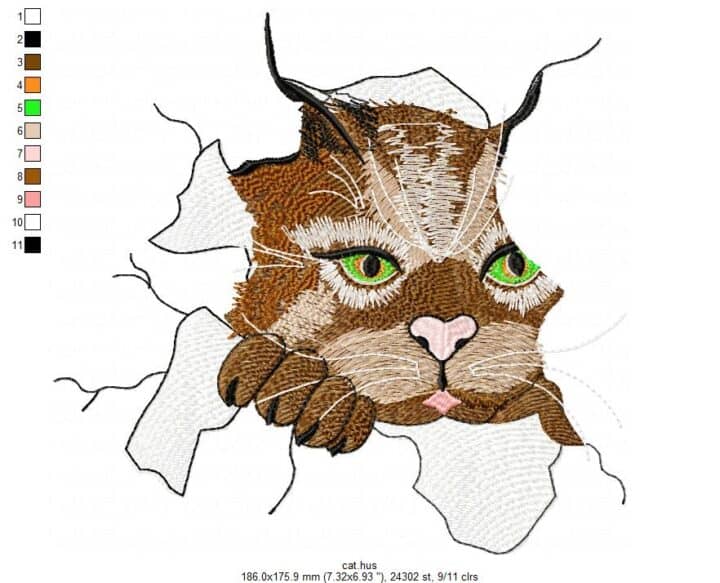 "Playful cat"-free embroidery design - Free embroidery designs