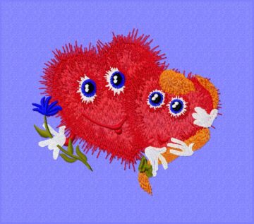 Two hearts-free embroidery design - Free embroidery designs