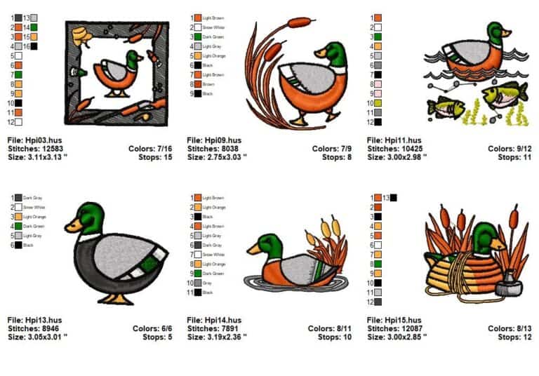 Wild ducks-free embroidery designs - Free embroidery designs